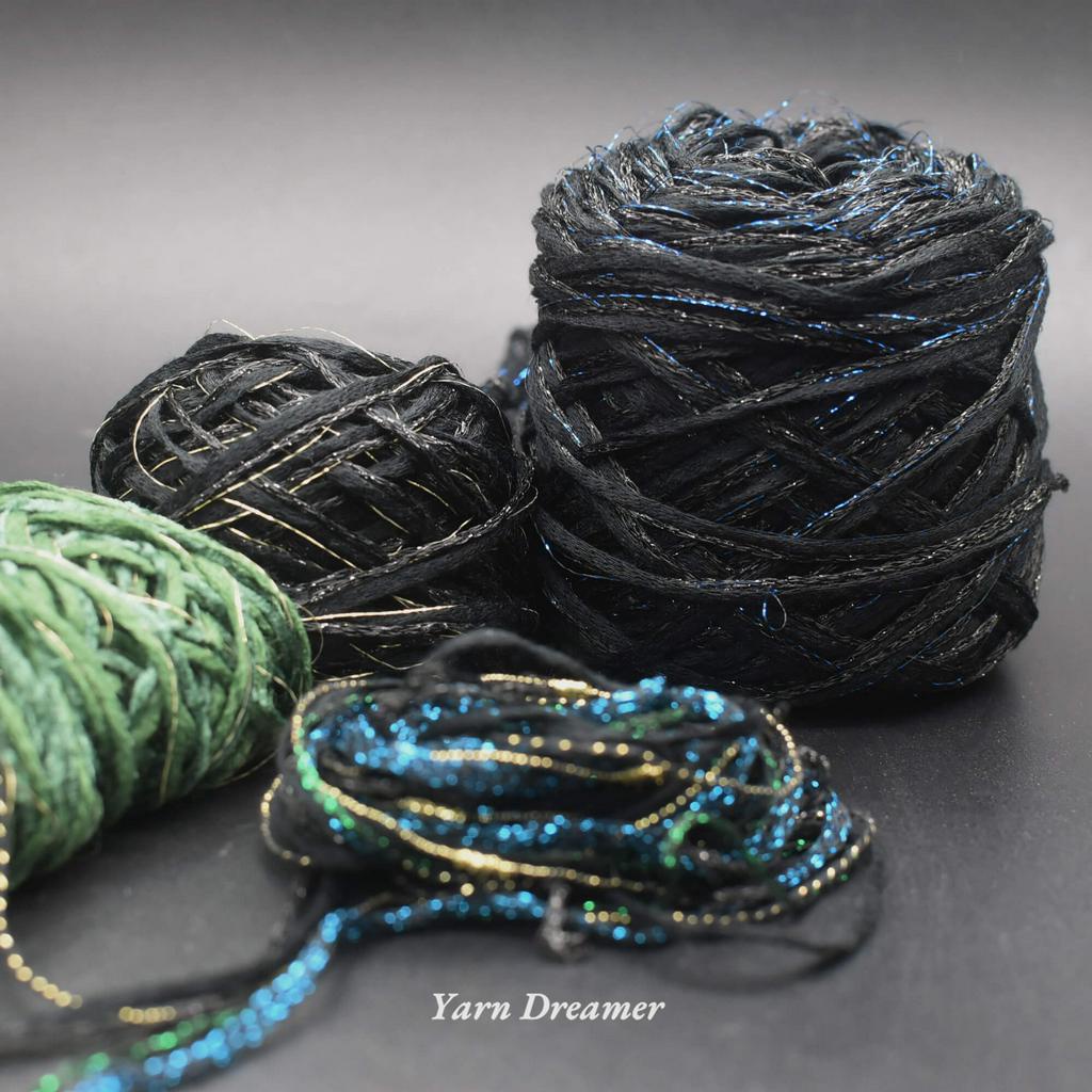 Benang kait Bling Bling Tape Yarns Mixed Yarn Shine Wool Yarn for DIY ...