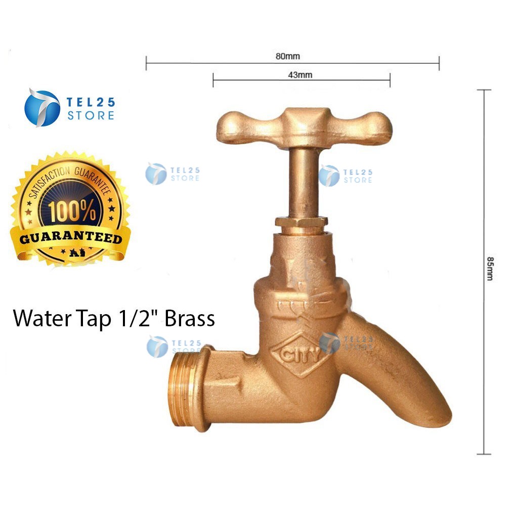 [ 1 PCS ] WATER TAP CITY LD 1/2" Brass Bib Tap Kitchen & Bathroom Sink ...