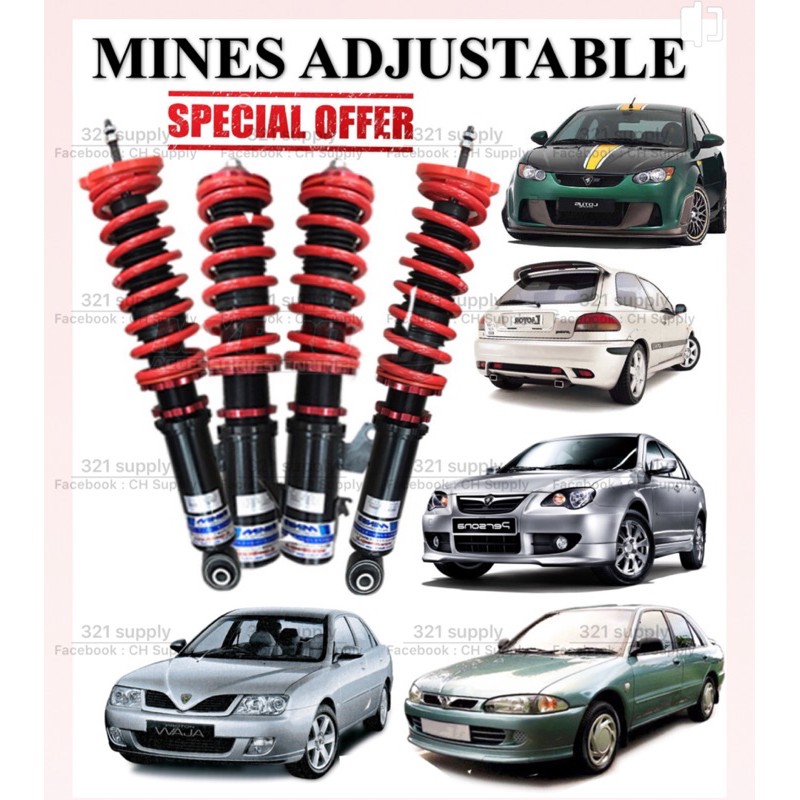 👍Mines Adjustable BOLEH Fit Wira Waja Gen2 Persona Putra Satria )Hi Low ...