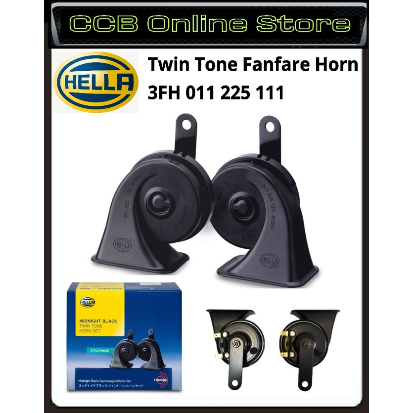 HELLA 12V Midnight Black Twin Tone Fanfare Horn – 3FH 011 225 111 ...