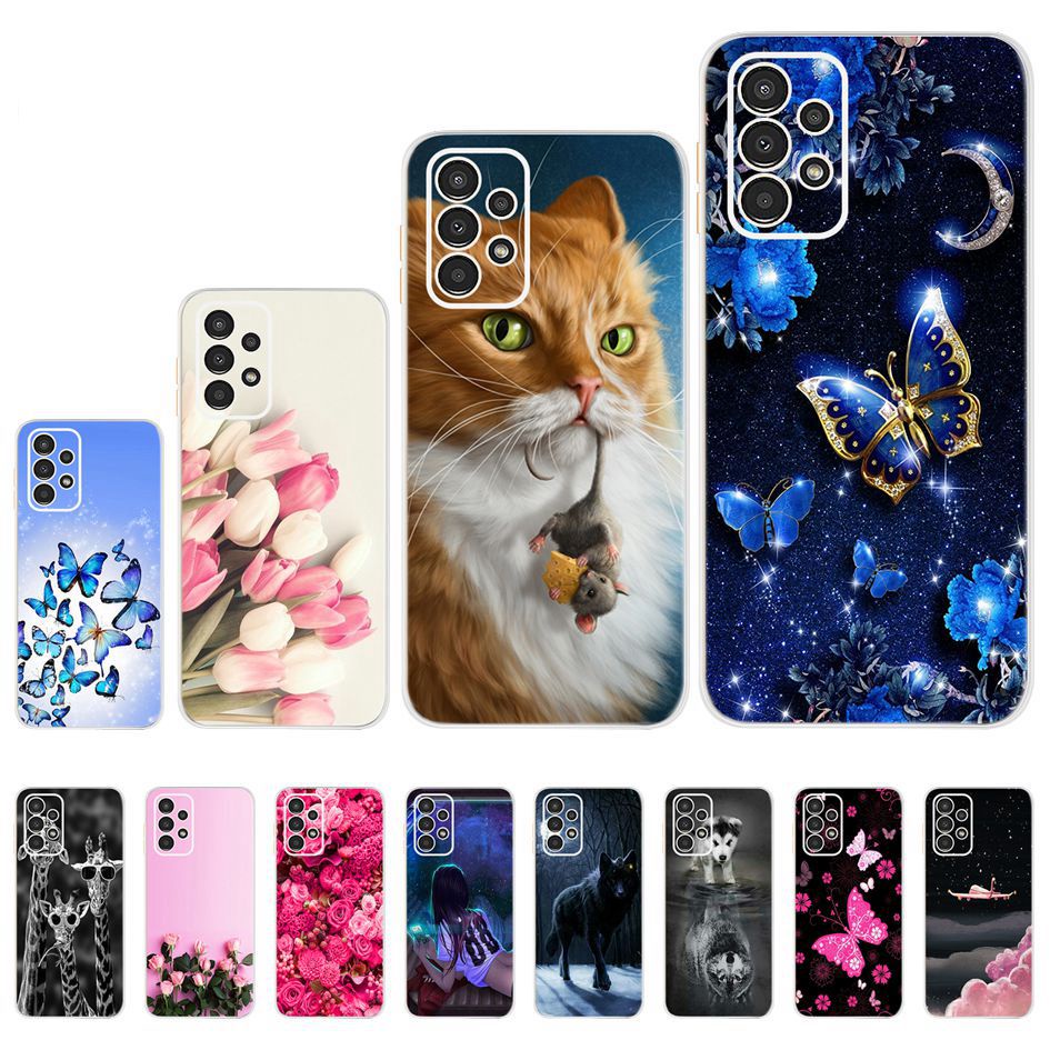 Samsung Galaxy A13 Case Cute Blue Butterfly Cartoon Printed Soft Cover ...