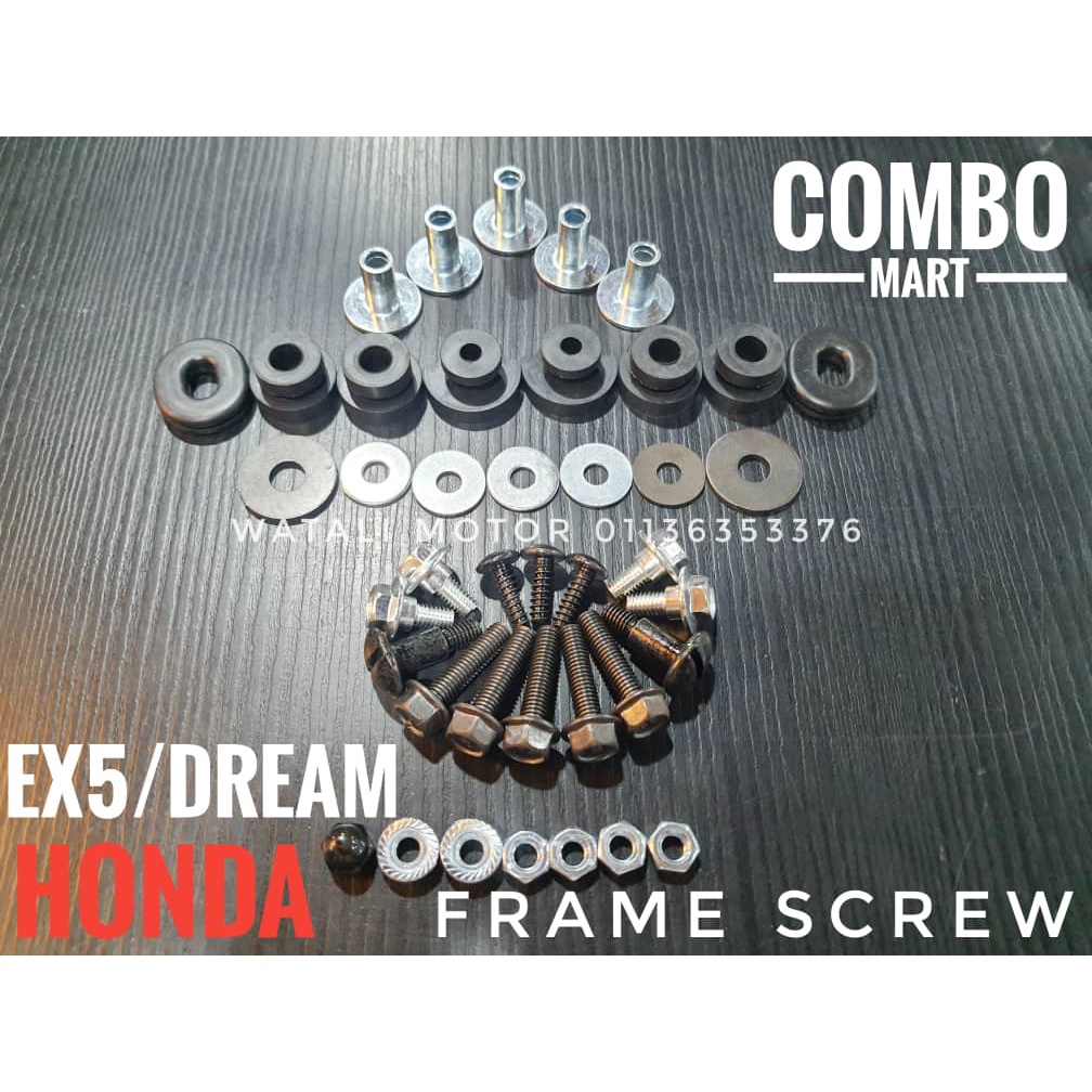 HONDA EX5/EX5 DREAM COVER SCREW BODY FULL COMPLETE SET HANDLE SCREW LEG ...
