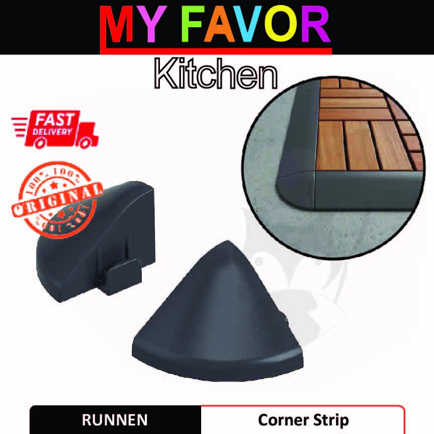 RUNNEN Corner strip Outdoor Floor Decking Dark Grey Ready Stock ...