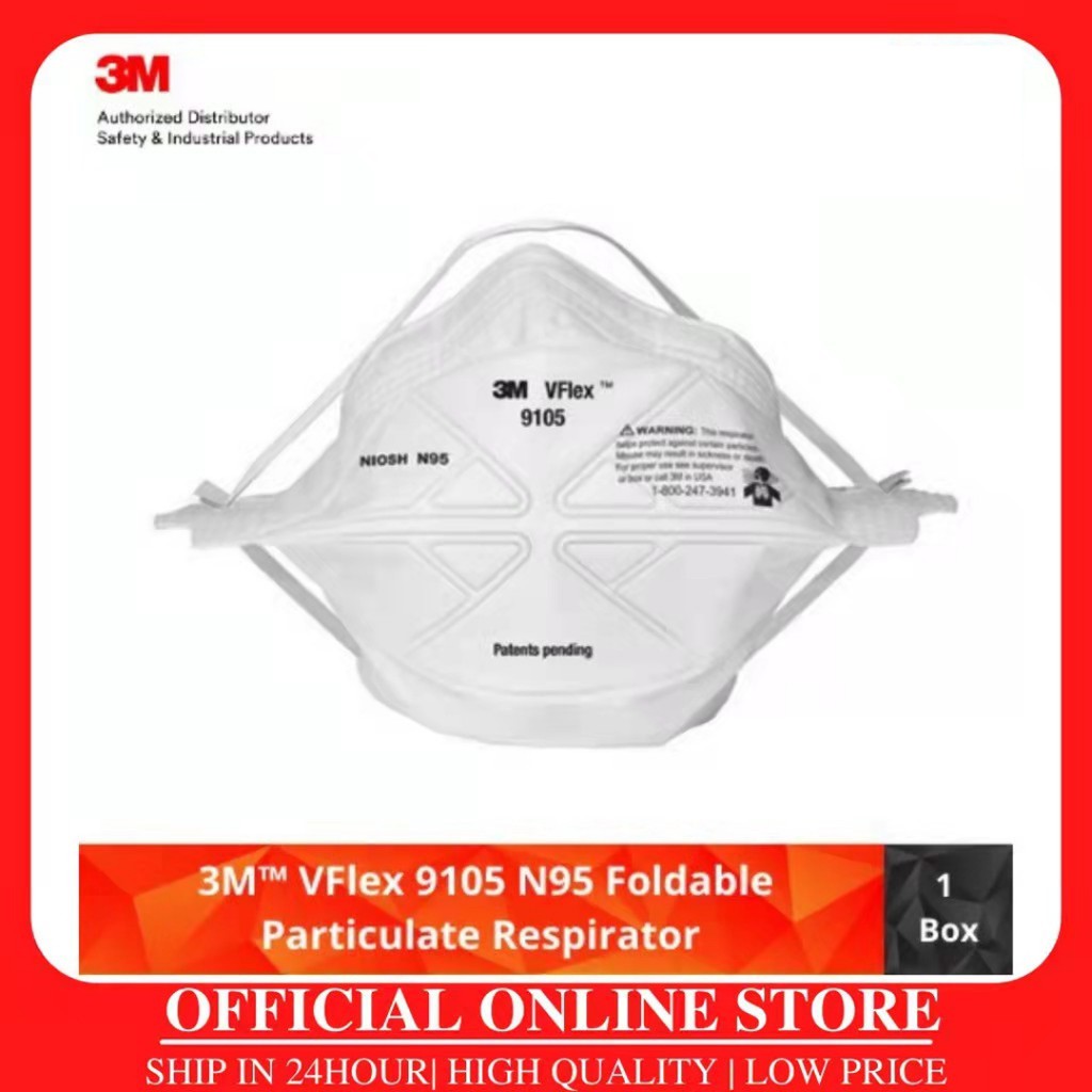 3M VFlex N95 Foldable Particulate Respirator 9105 (50Pcs/Box) | Shopee ...