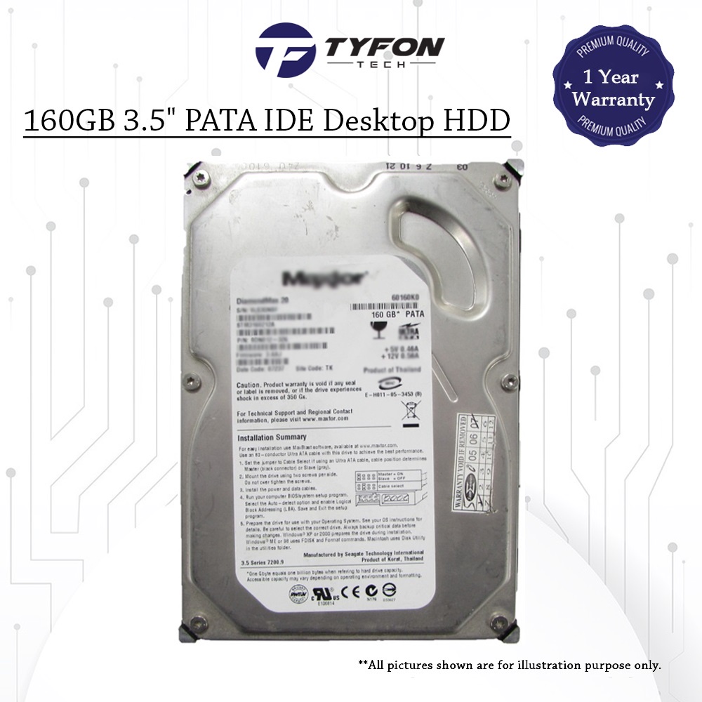 Mix Branded 160GB 3.5" IDE PATA Desktop PC Computer Hard Disk Drive HDD ...