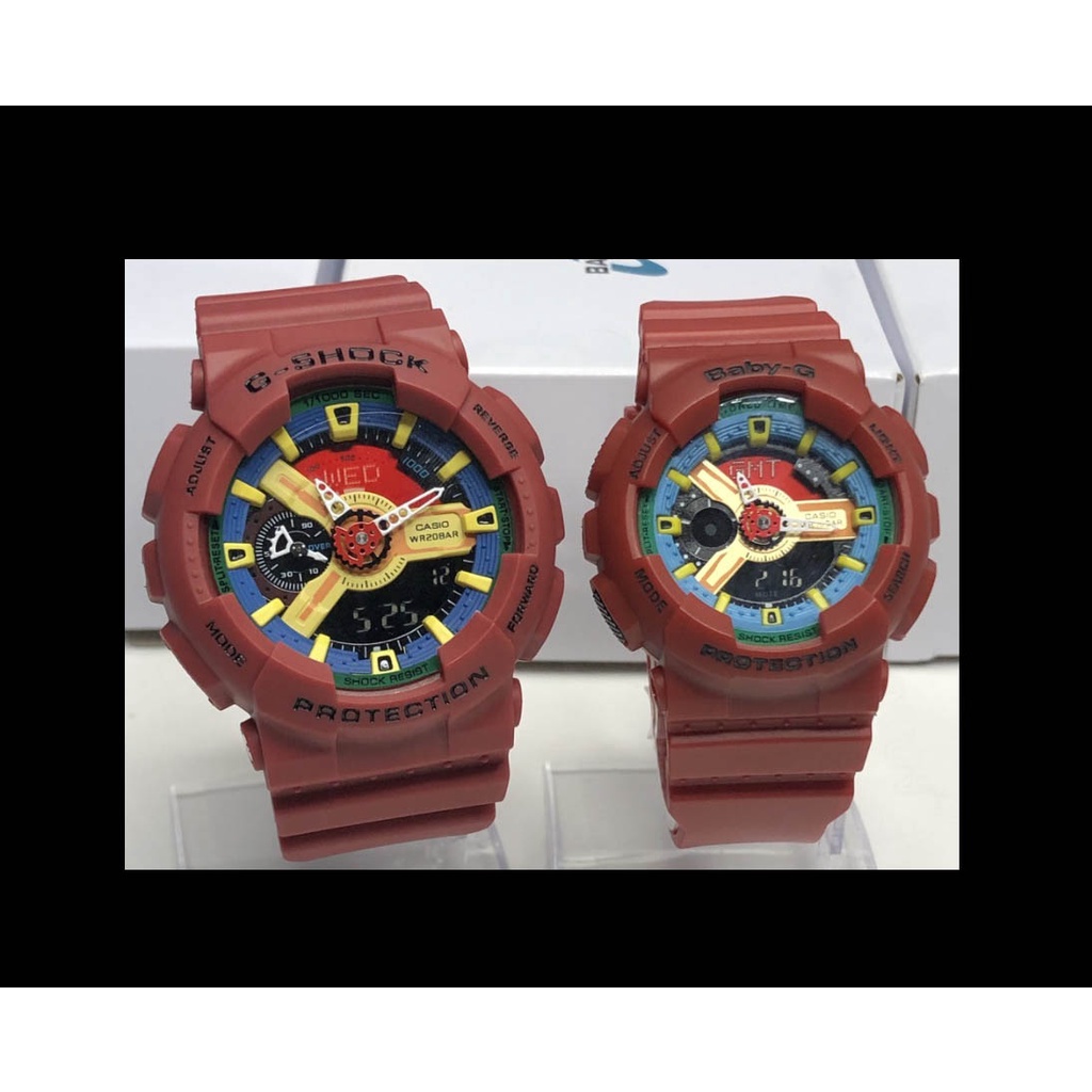 G shock Couple watch G shock Baby G GA1110 & BA110 Red supercolor ...
