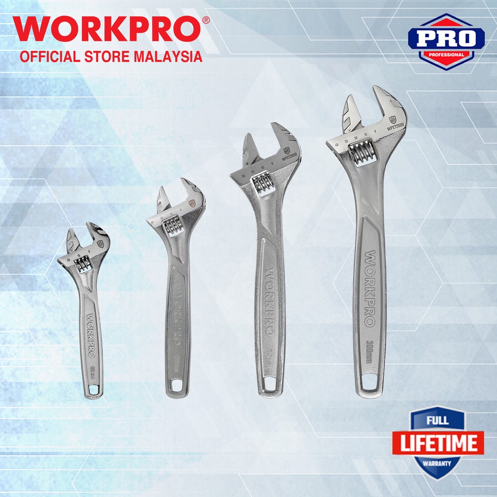 WORKPRO Adjustable Wrench Heavy Duty (150/200/250/300mm) | Shopee Malaysia