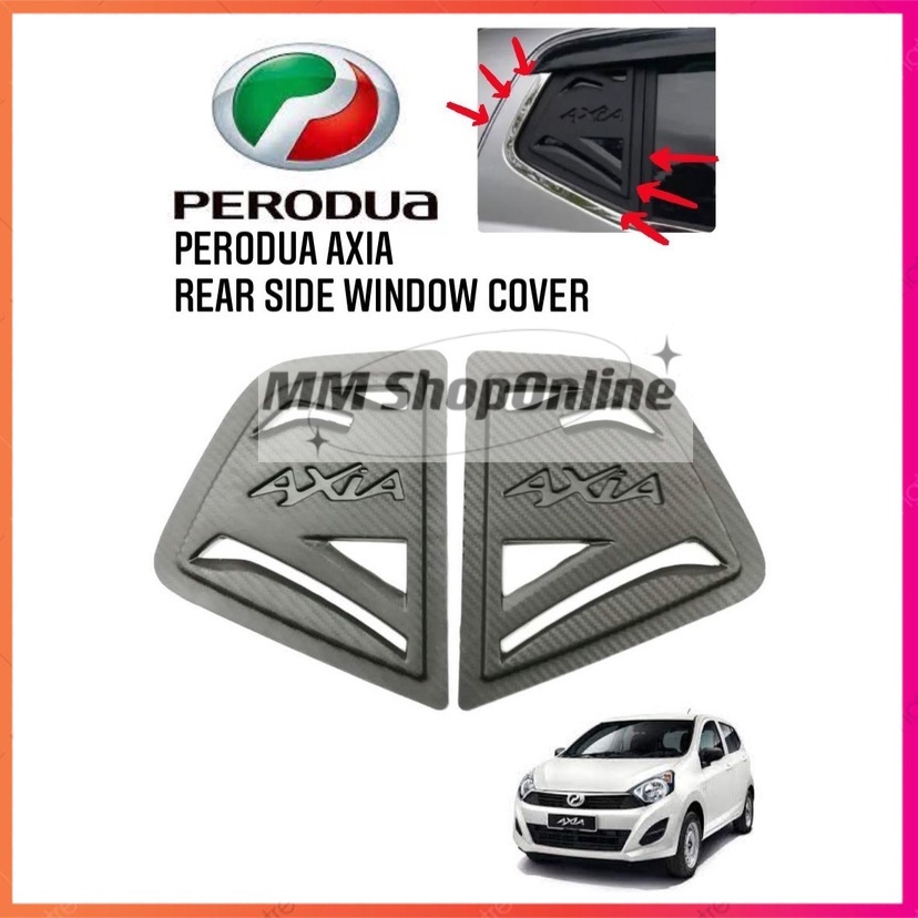 PERODUA AXIA CARBON REAR SIDE TRIANGLE DOOR WINDOW GLASS COVER ...