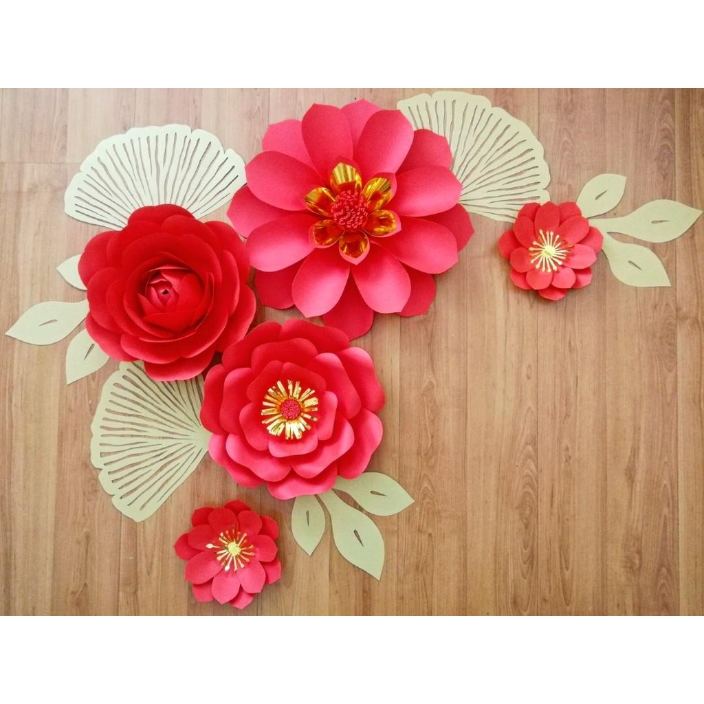 CNY Paper Flower Wall /Wedding Decoration Set 新年/囍庆纸花装饰 | Shopee Malaysia