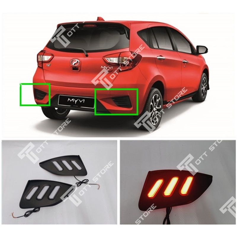 Perodua Myvi GEN3 G3 2018-2021 Rear Bumper Reflector LED Light Myvi ...