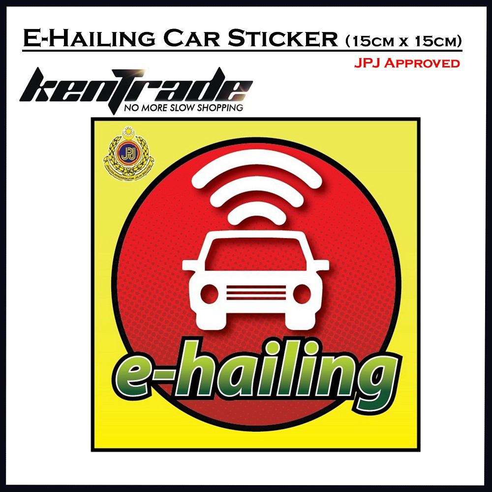 Ready Stock Car Sticker 1pcs sticker e-hailing pelekat cermin ...