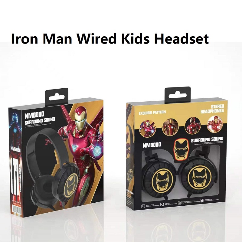 Disney Marvel Frozen Wired Kids Headsets Iron Man Spiderman Captain ...