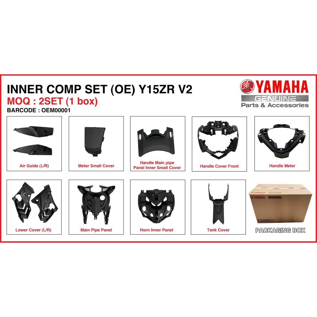 Y15 V1 / Y15 V2 YAMAHA 100% ORIGINAL INNER COVER COMPLETE SET | Shopee ...