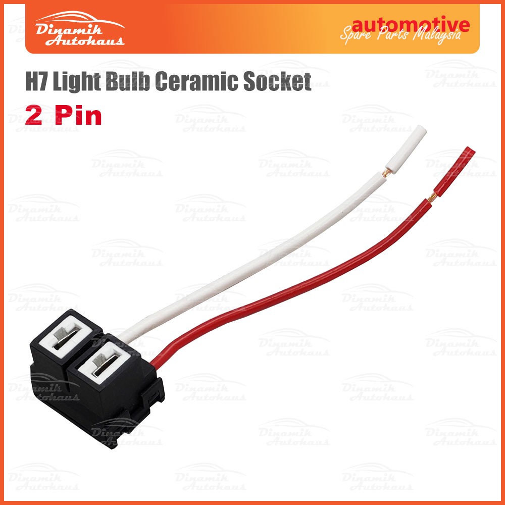 Car Headlamp Head Light H7 Bulb Ceramic Socket Connector 2 Pin - Soket ...