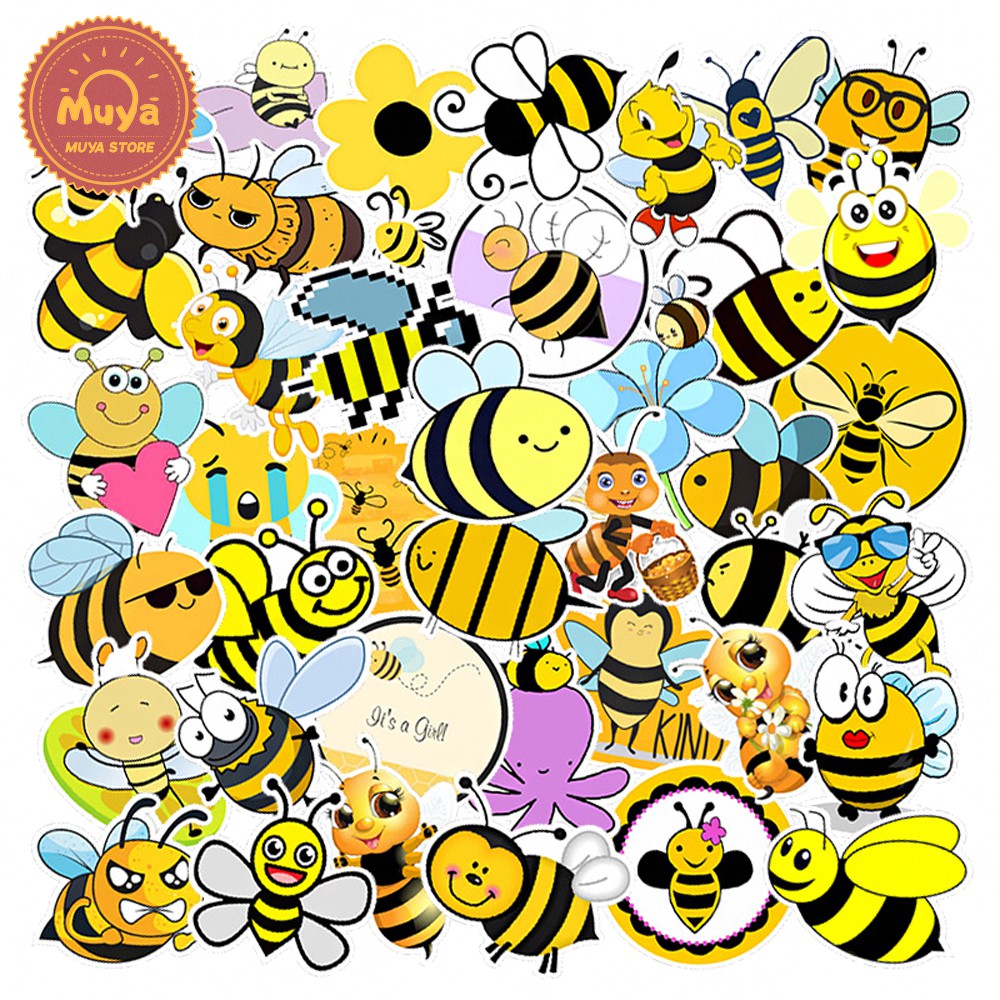 MUYA 50pcs Honey Bee Stickers Inspirational Stickers Waterproof Vinyl ...