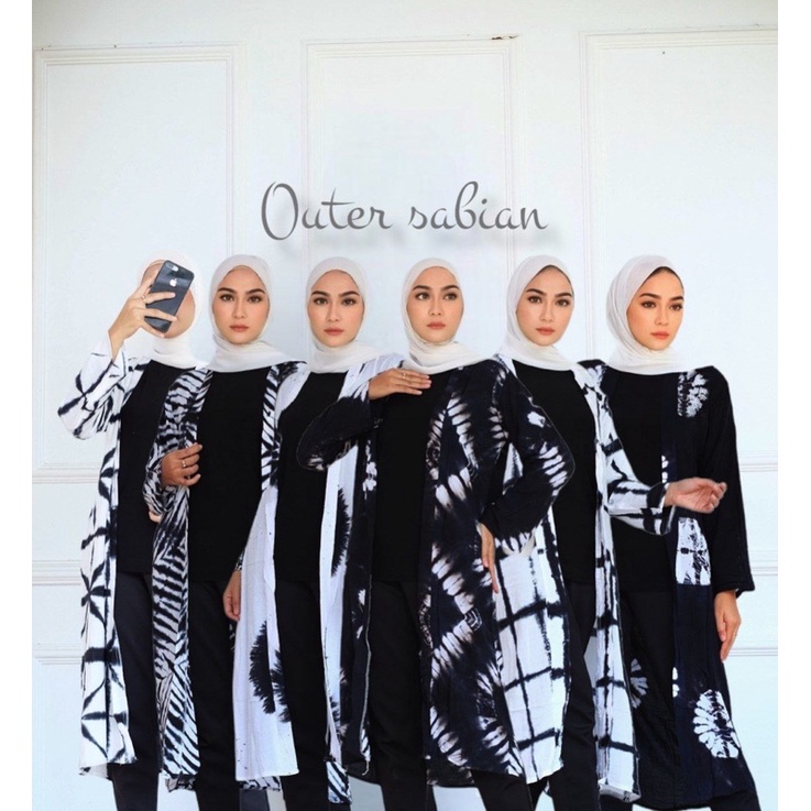 HITAM Outer SABYAN SHIBORI LONG VEST CARDIGAN CARDIGAN IRENGAN BLACK ...