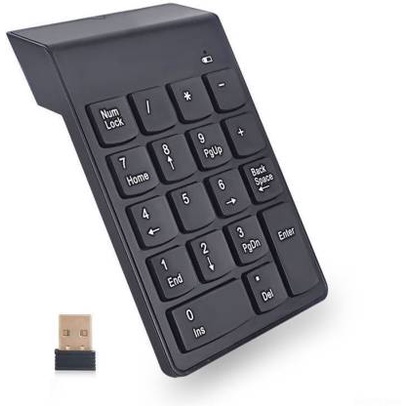 Wireless Numeric Keypad, 2.4Ghz 18Keys USB Silent Number Pad, Portable ...
