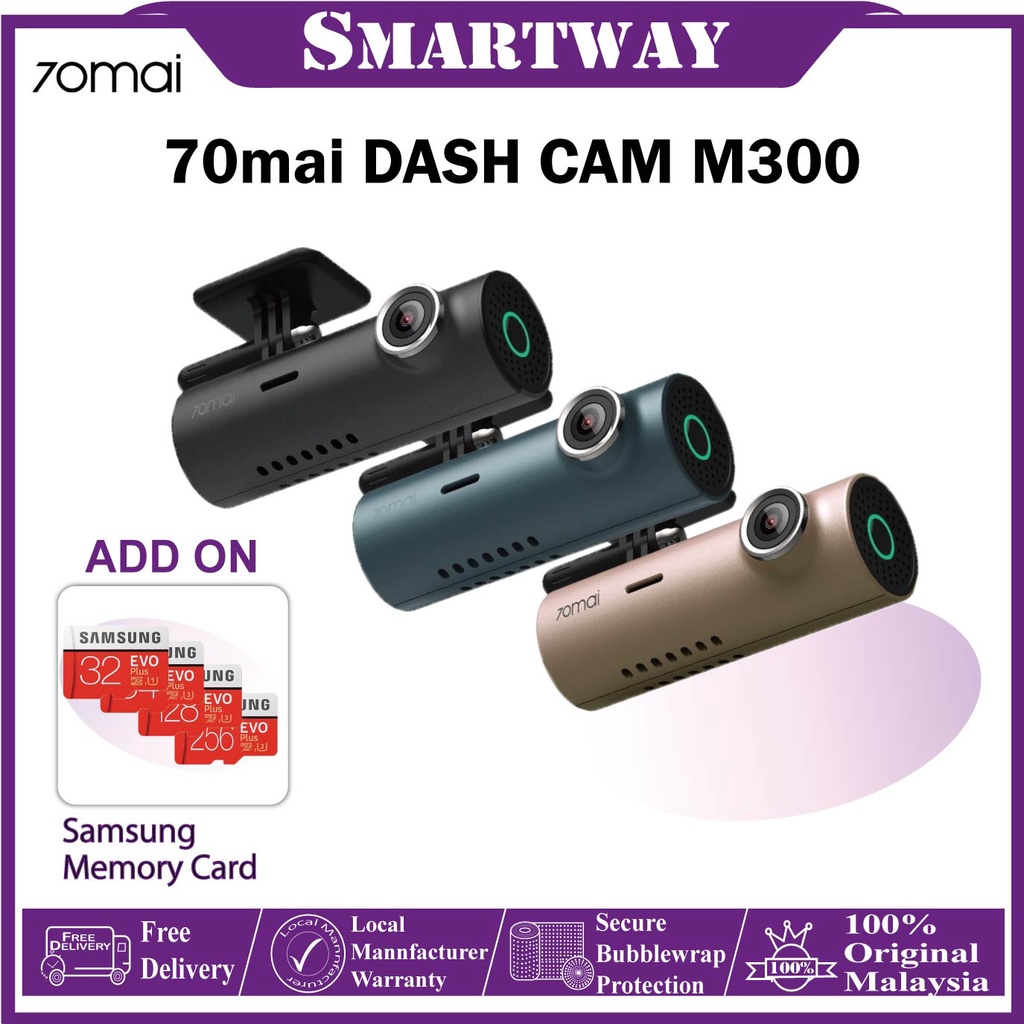 70mai M300 Car Recorder Dash Cam 1296P 140 FOV WDR App Control Parking ...