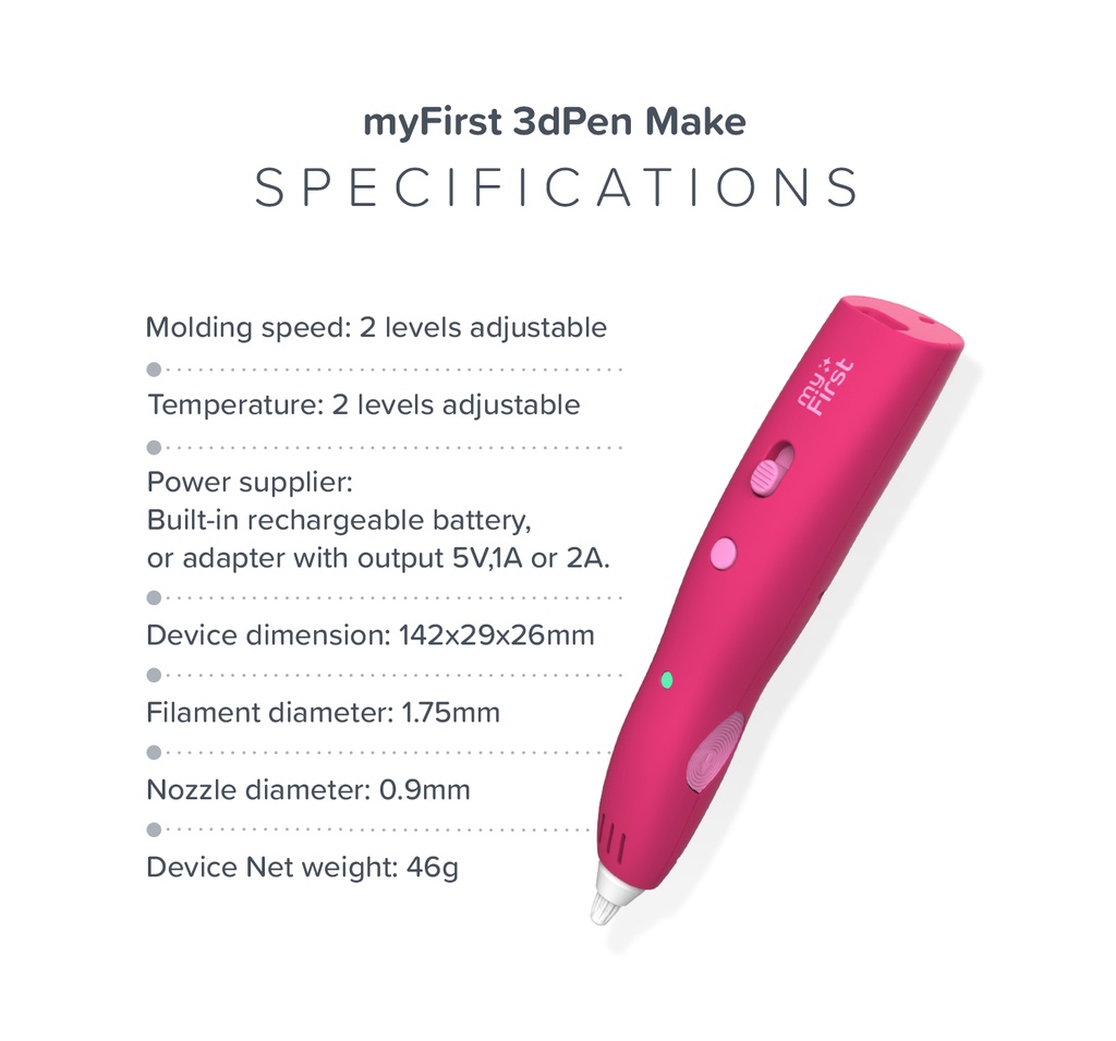 myFirst 3dPen Make - Wireless 3D Pen Starter Kit Art and Craft for Kids for Boys and Girls With ...