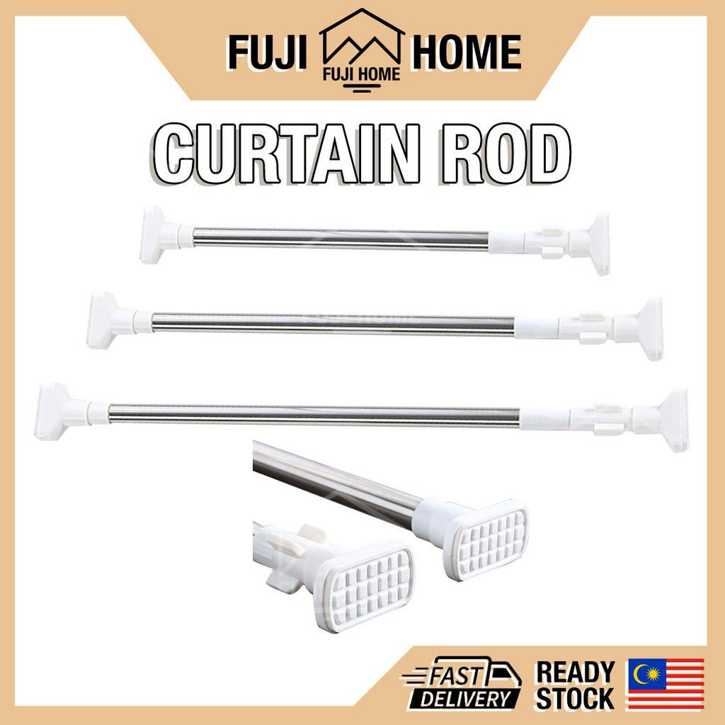 🏠READY STOCK🏠Stainless Steel Adjustable Curtain Rod Telescopic Pole Rod ...