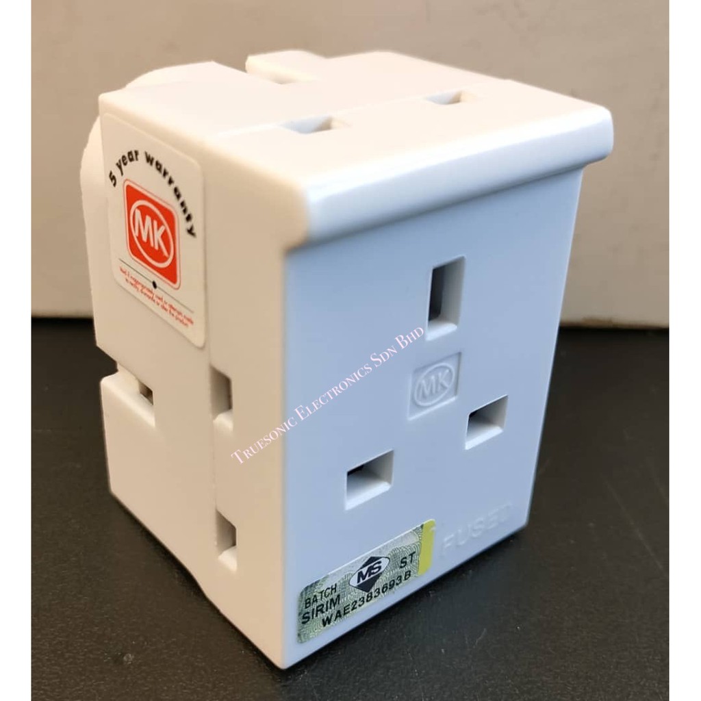 Original MK Brand 13A 3 WAY 3 PIN Heavy Duty Adaptor Socket with [SIRIM ...