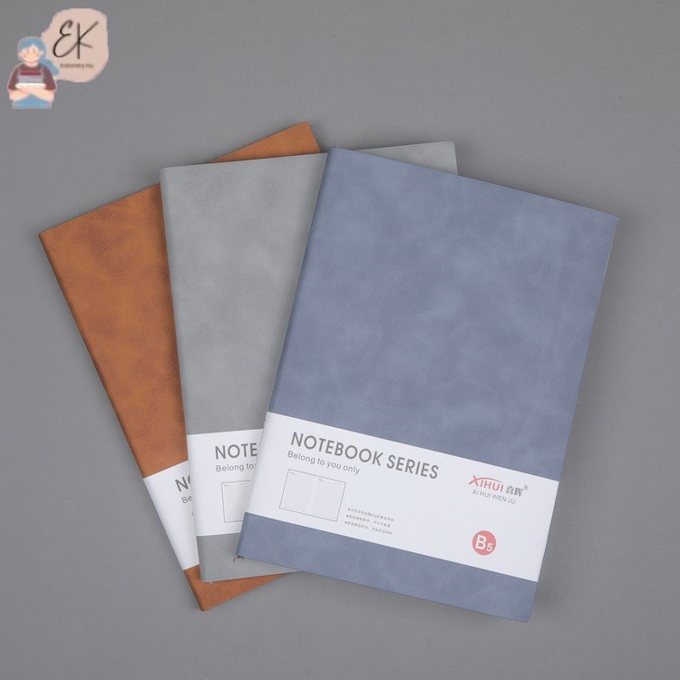[EKstationery] A5 / B5 Leather Notebook 100 Sheets 80 gsm Buku Nota ...