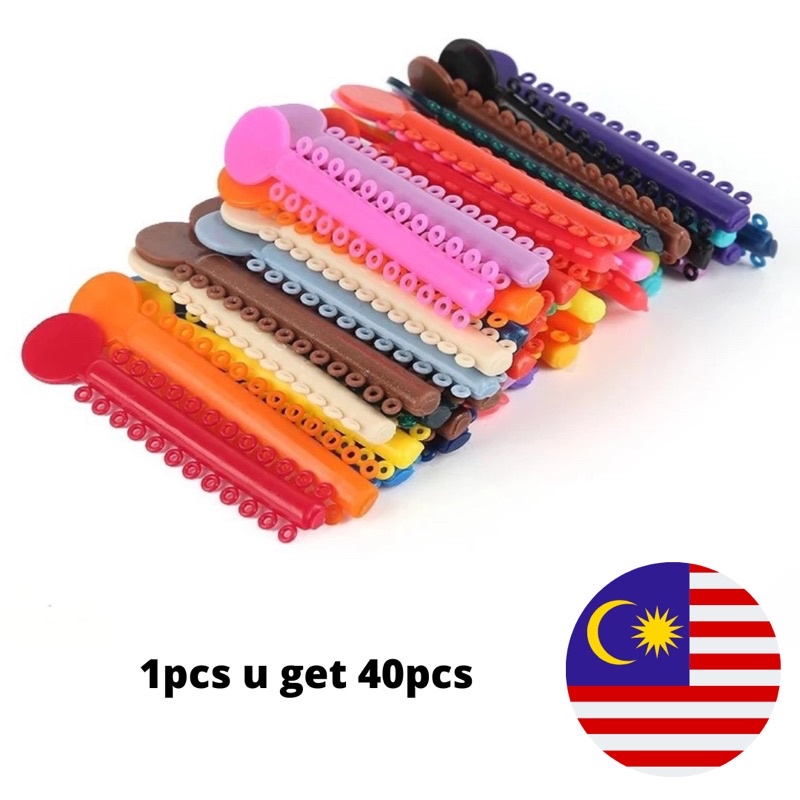 READY STOCK 40 stick/pack getah braces dawai Dental Ties Elastic Rubber ...
