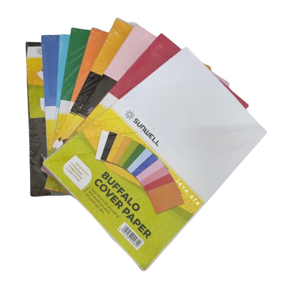 FOLIO COLOR BUFFALO CARTON PAPER 150 GSM CONTENTS 100 LBR | Shopee Malaysia