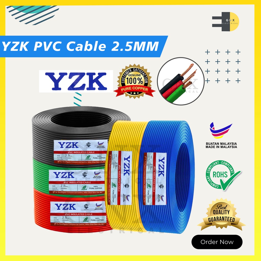 YZK PVC Insulated Cable 2.5mm/Auto Control Cable/Kabel Wayar/Copper ...