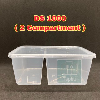 TAPAU - [50sets±] FELTON 1000 DS Two 2 Compartment Rectangular Plastic ...