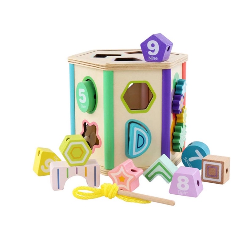 Europe Educational Wooden Hexagon Activity Cube Toy For Kids Baby ...