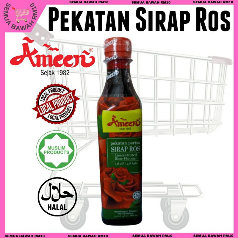 [Ready Stock] Pekatan Sirap Berperisa Ros AMEEN 375ml Tanpa Gula Rose ...