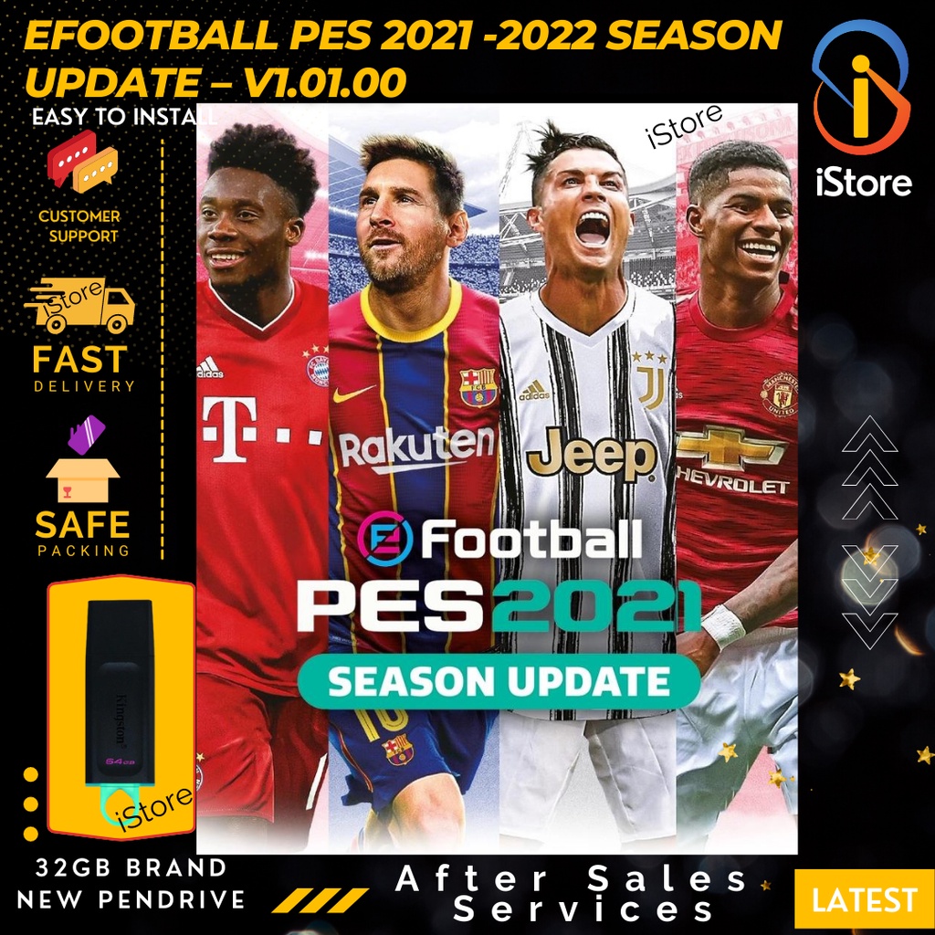 EFOOTBALL PES 2021 2022 SEASON UPDATE version PC Game 64GB Pendrive ...