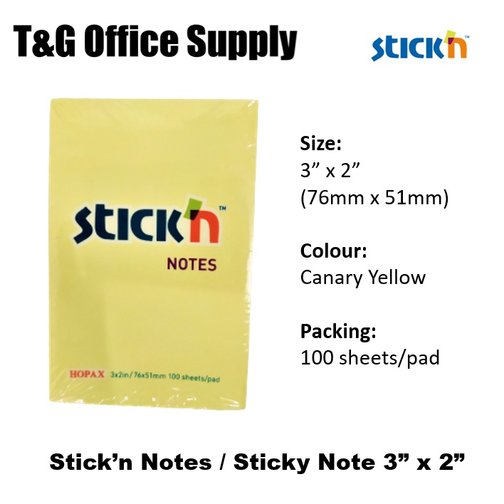 Stick’n Notes / Sticky Notes 3” x 2” (1 pad = 100 sheets) | Shopee Malaysia