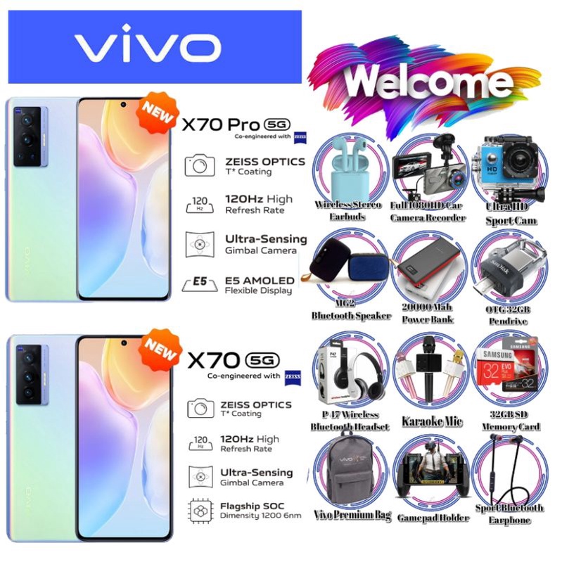 [NEW] vivo X70 Pro 5G Smartphone ZEISS T* Coating l Ultra-Sensing Gimbal Camera l 120Hz Refresh ...