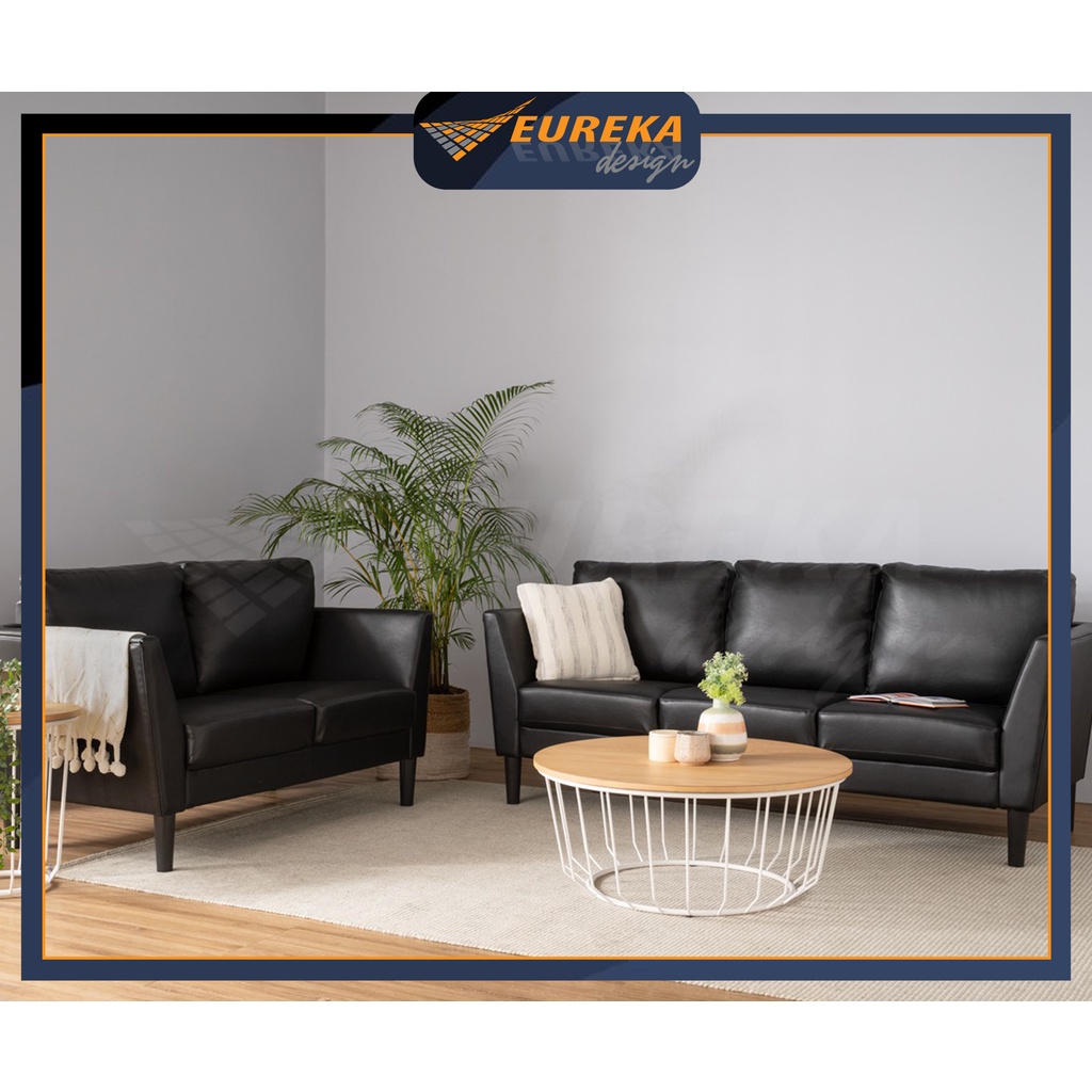 EUREKA DIY 23 Sofa Set Couch Living Modern Minimal Wood Fabric Vinyl ...