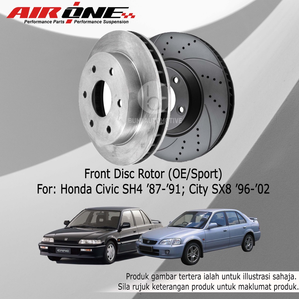 Honda Civic SH4 City SX8 Front (Depan) Disc Rotor Racing Disc Brake ...