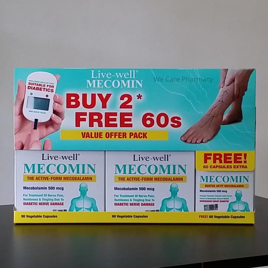 Live-Well Mecomin 500mcg Vegetable Capsules [Exp5/2026] | Shopee Malaysia