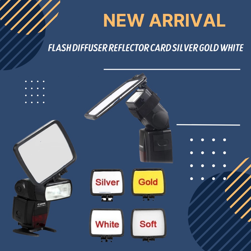 Flash Diffuser Reflector Card Silver Gold White For Canon Nikon Sony ...