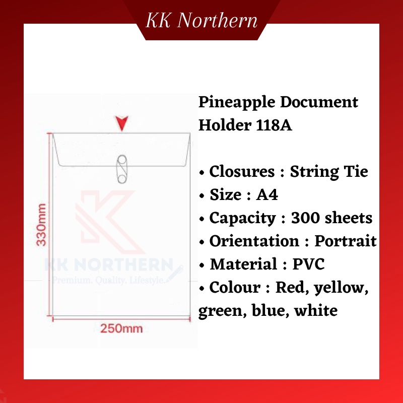 Pineapple A4 Vertical File Bag / A4 String Envelope File Folder String ...