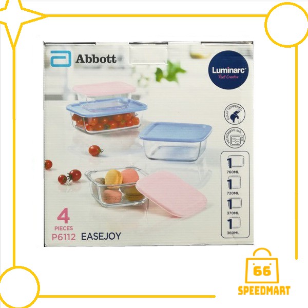 Luminarc Easy Joy Food Tempered Glass Food Storage Container Glass ...