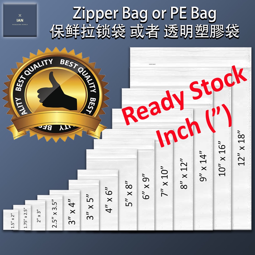 Zipper Bag (With Zip) or PE Bag (Without Zip) / Bag Zip atau Tanpa Zip ...