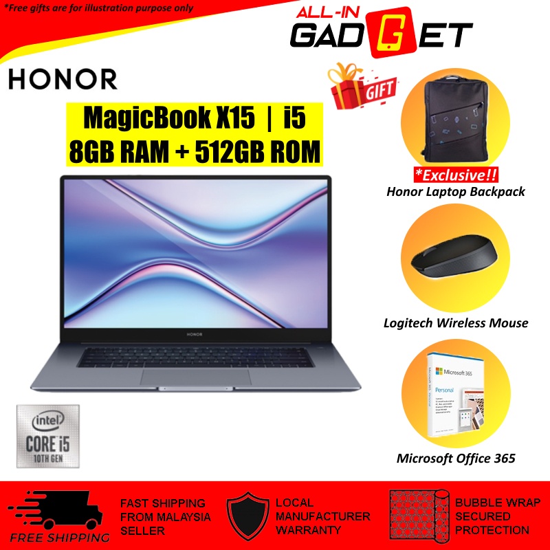 ORIGINAL Honor Magicbook X15 i3 i5 (8GB+256GB/512GB) Laptop Honor ...