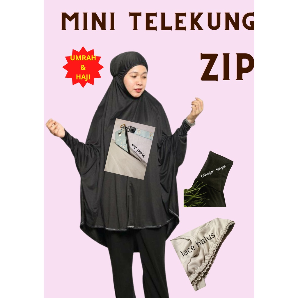 MINI TELEKUNG BERLENGAN 🌟 TELEKUNG TRAVEL 🌟 TELEKUNG UMRAH HAJI POKET 🌟 inner tali dagu | Shopee ...