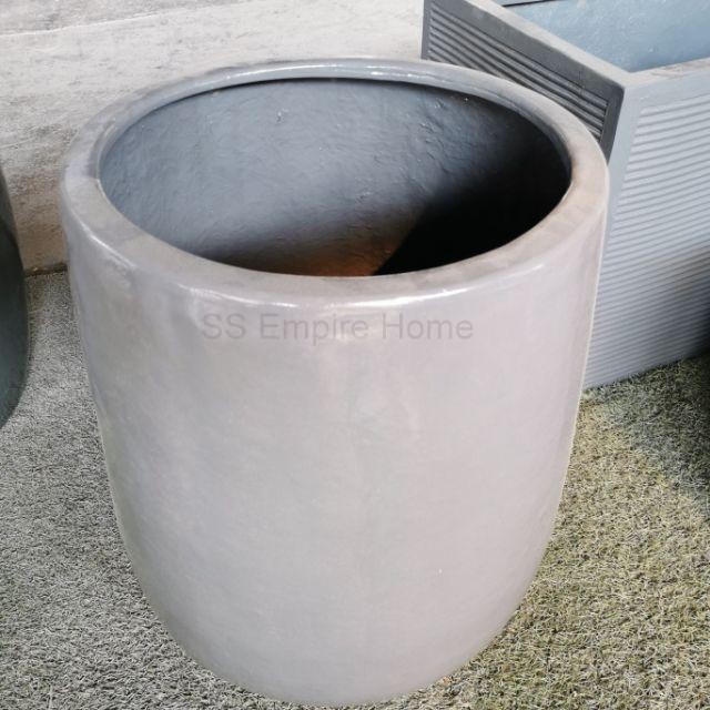 REX FP08 Gloss Circular Fibreglass Flower Pot Pasu Bunga Garden Taman ...