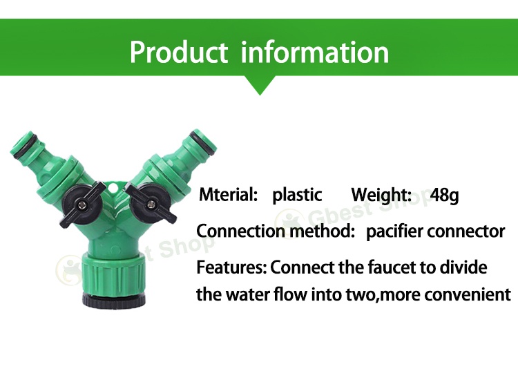 2 Way Connector Y Shape Water Pipe Hose Pipe Splitter Garden ...