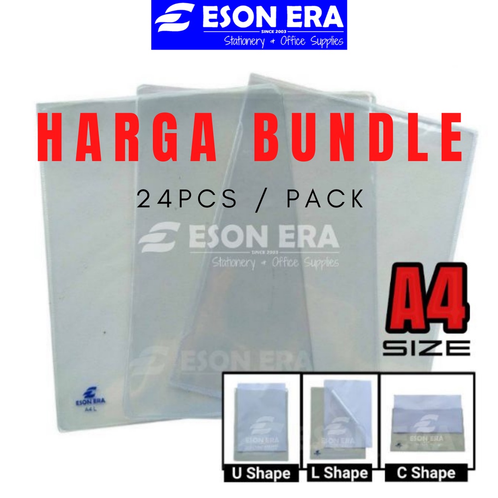 [A4] Clear Folder (24pcs/pack) A4 PVC Document Clear Holder Bundle Pack ...