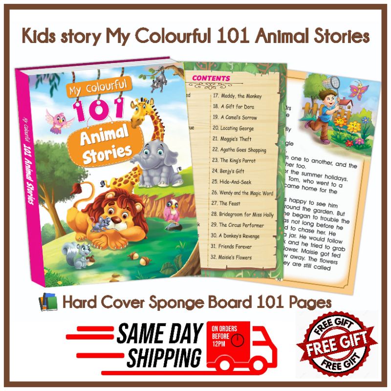 My Colourful 101 Animal Stories | English Book | Kids | Story Book ...