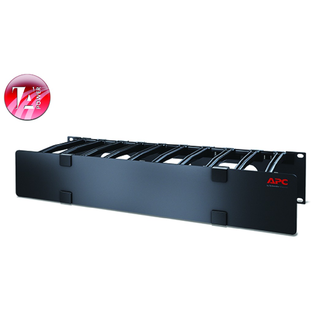 APC Horizontal Cable Manager, 2U x 6" Deep, Single-Sided with Cover ...