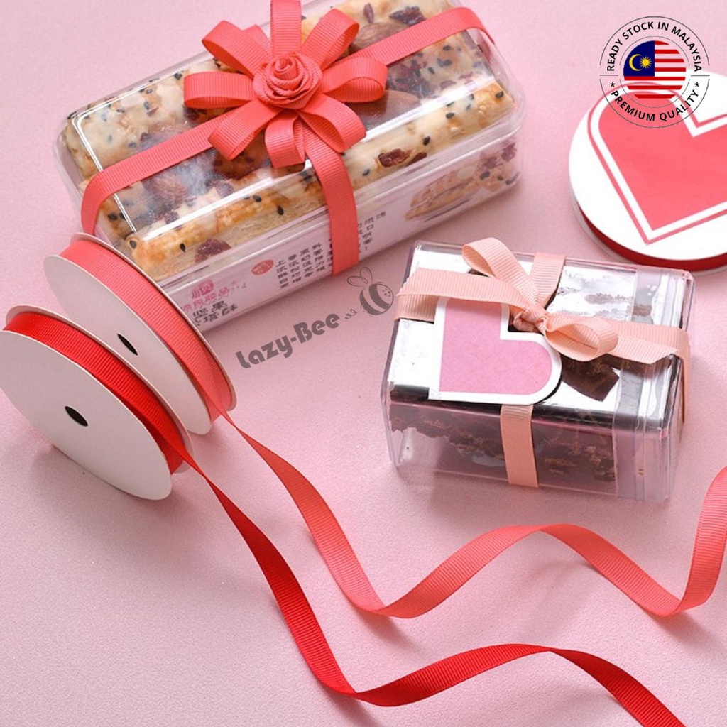 LAZY BEE 5 meter Hot Pink Peony Dusty Rose Grosgrain Ribbon Reben Door ...